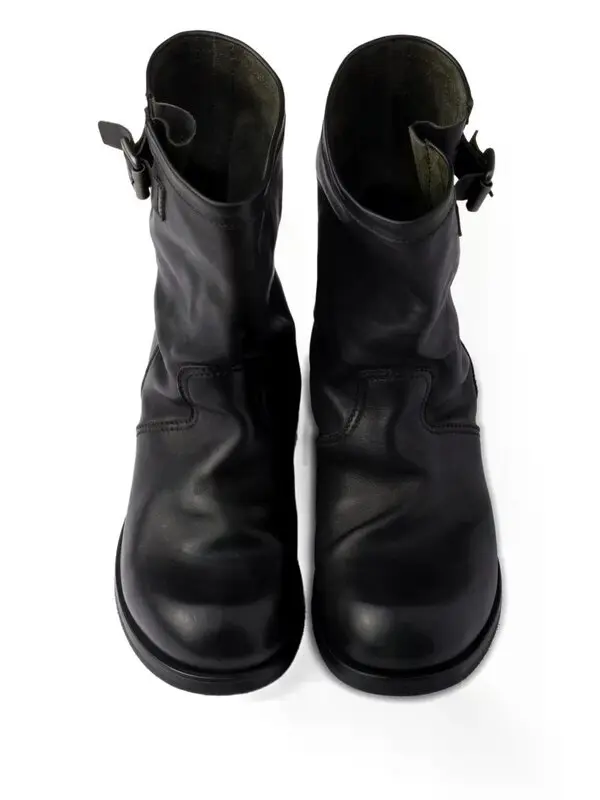 Prada 40mm Leather Buckle Boots