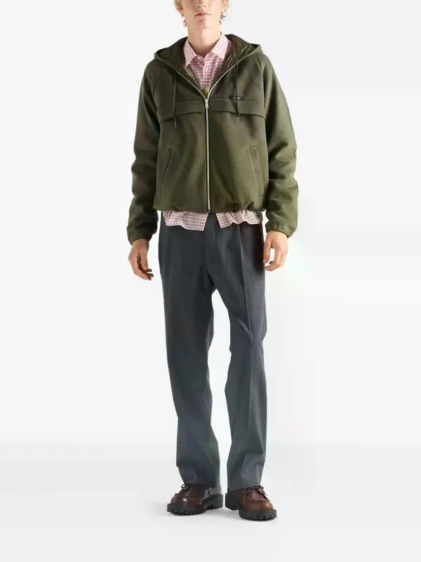 Prada Hooded Raglan-sleeve Jacket - Green