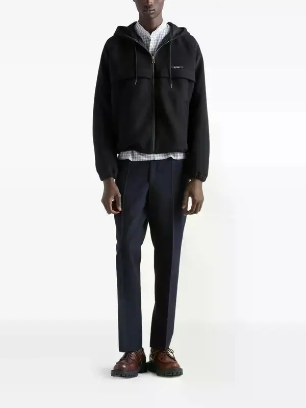 Prada Raglan-sleeve Hooded Jacket - Black