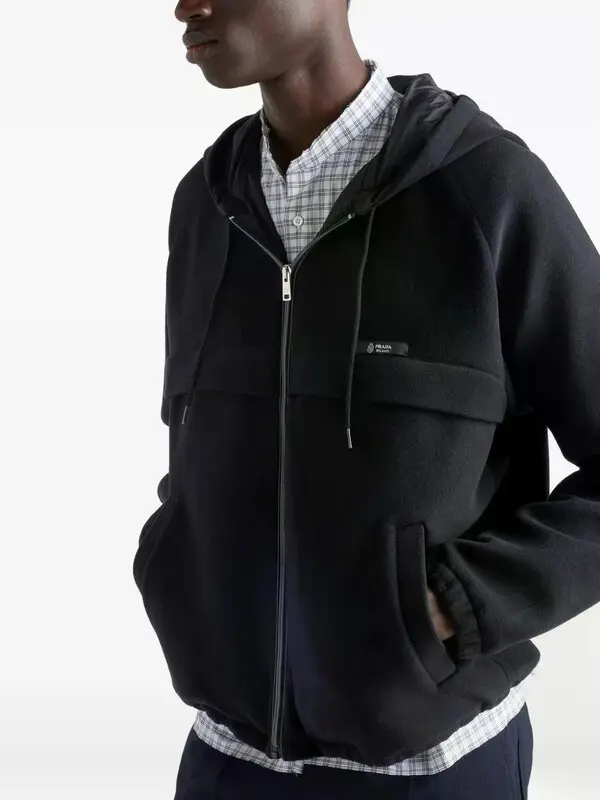 Prada Raglan-sleeve Hooded Jacket - Black