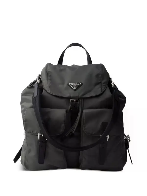 Prada Logo-detail Backpack - Grey