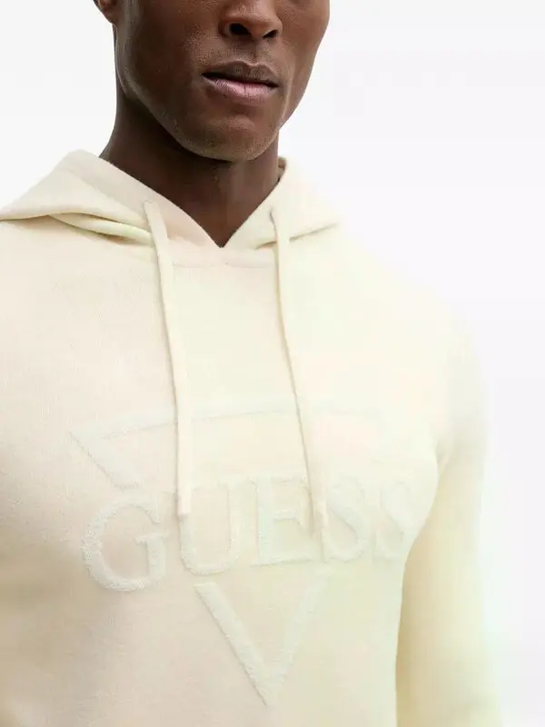 Guess Logo-lettering Hoodie - Neutrals