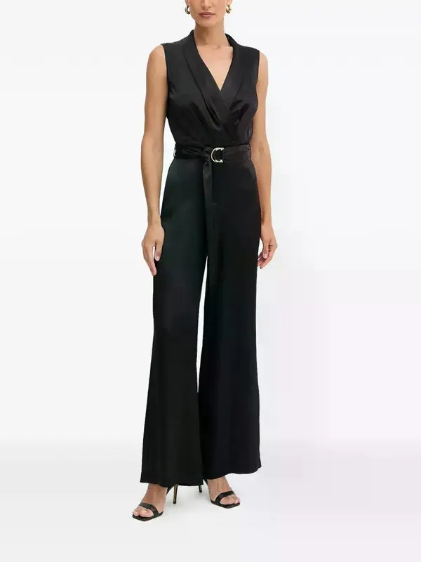 MARCIANO Belted Sleeveless Jumpsuit - Black