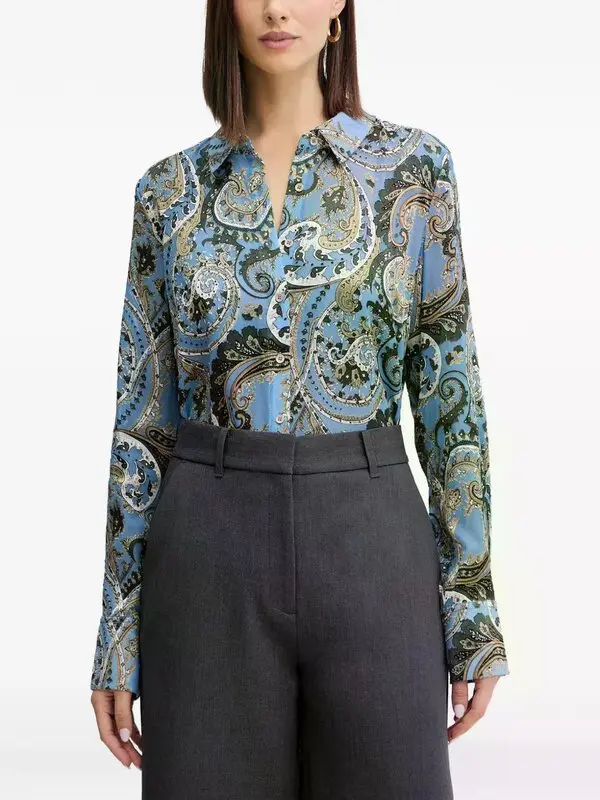 Guess Paisley-pattern Button Shirt - Blue