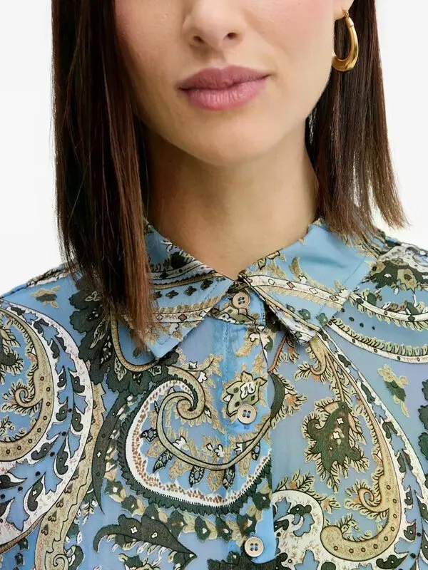Guess Paisley-pattern Button Shirt - Blue