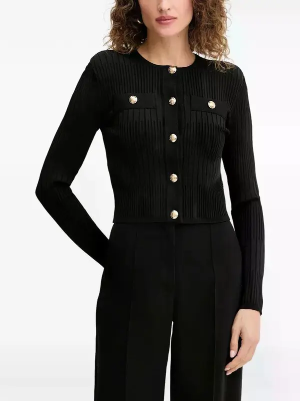 Guess Ribbed Cropped Cardigan