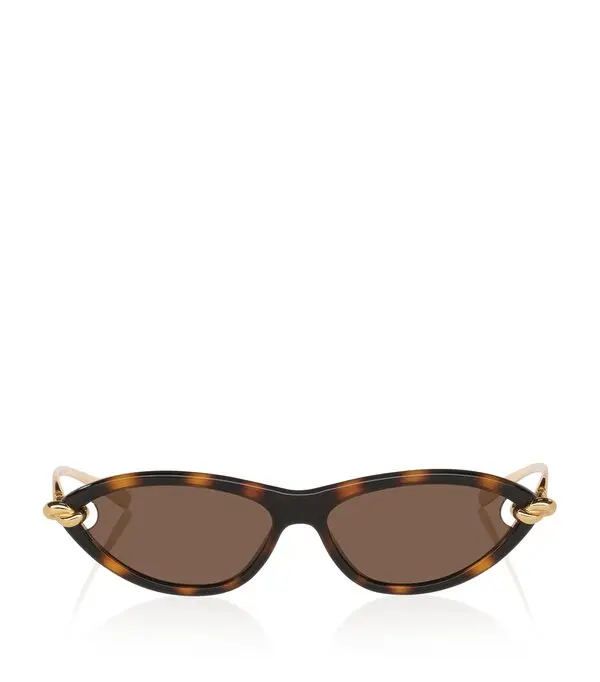 Bottega Veneta Tortoiseshell Cat Eye Sunglasses - Brown