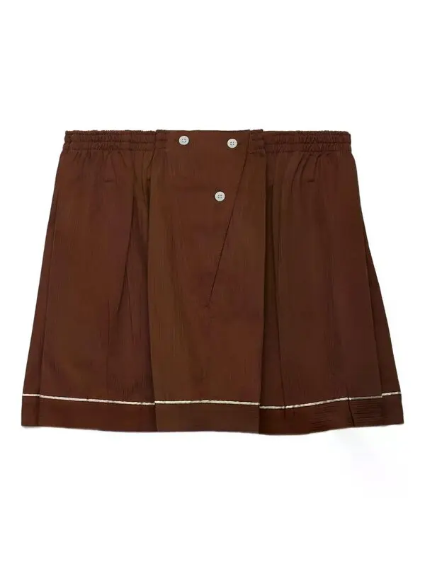 Prada Buttoned Mini Skirt With Elasticated Waist - Brown