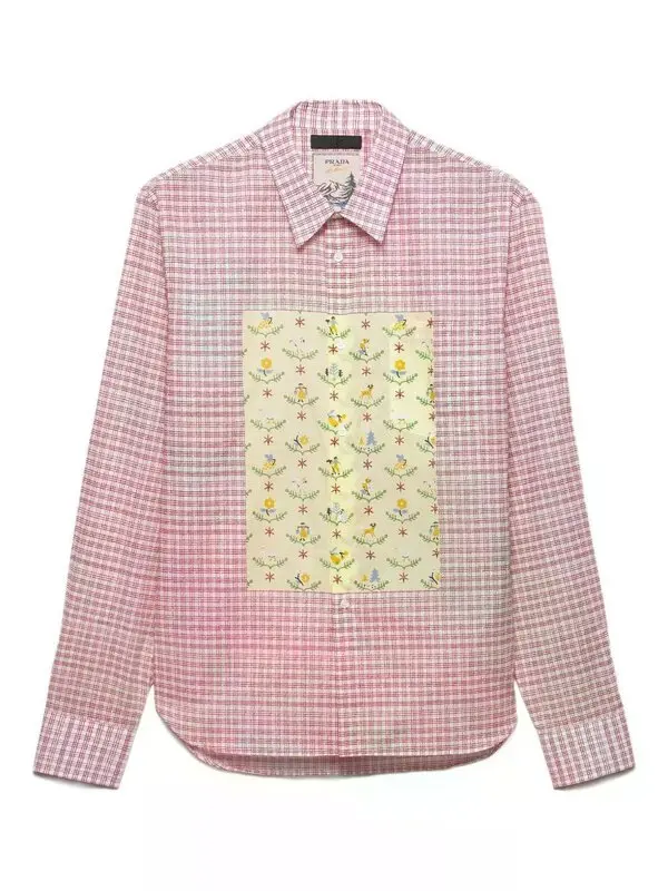 Prada Check-pattern Floral-print Shirt