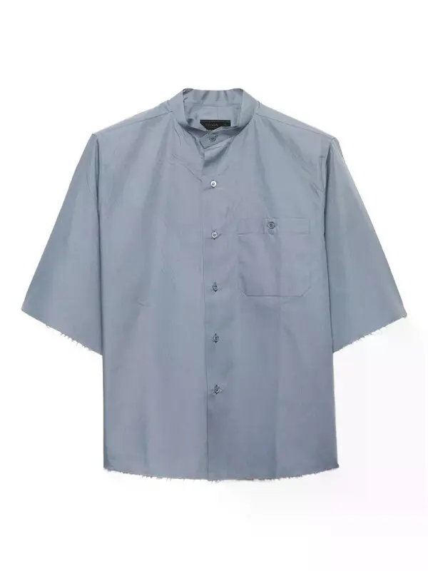 Prada Band-ollar Raw-cut Shirt