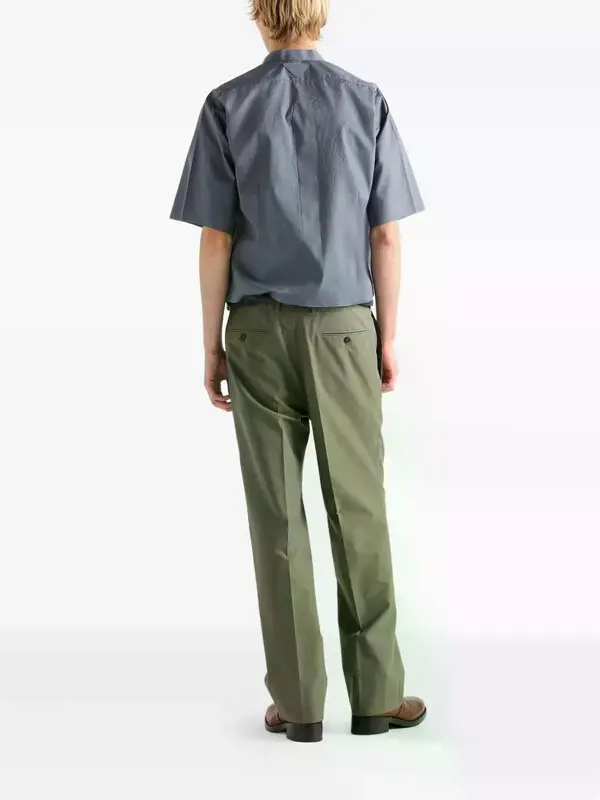 Prada Band-ollar Raw-cut Shirt