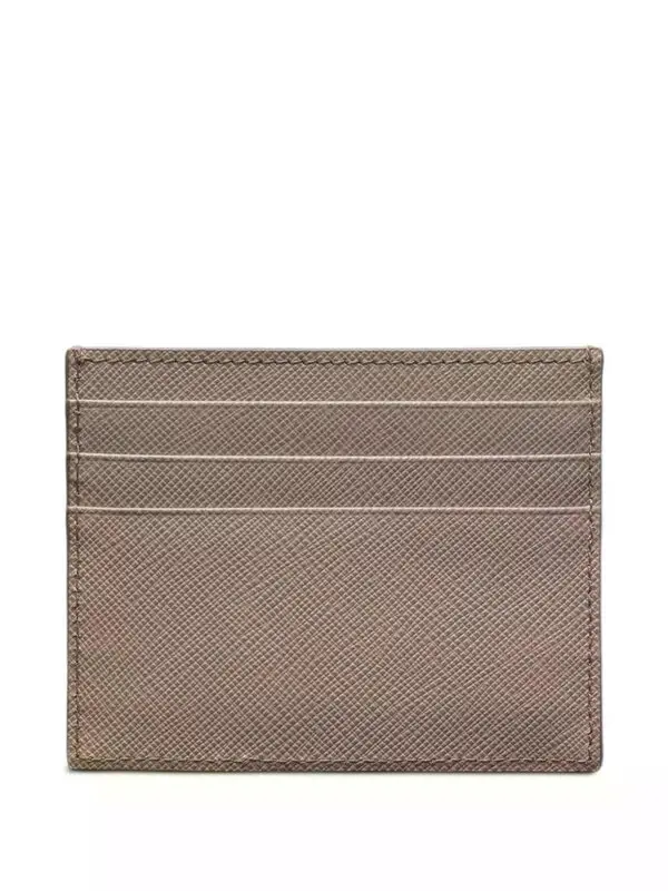 Prada Saffiano Leather Card Holder - Neutrals
