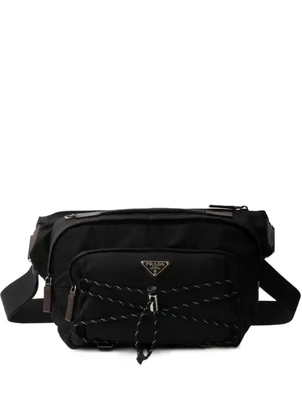Prada Adjustable Nylon Shoulder Bag - Black