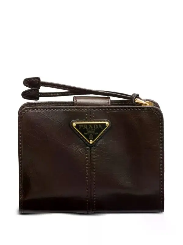 Prada Triangle-logo Leather Wallet - Brown
