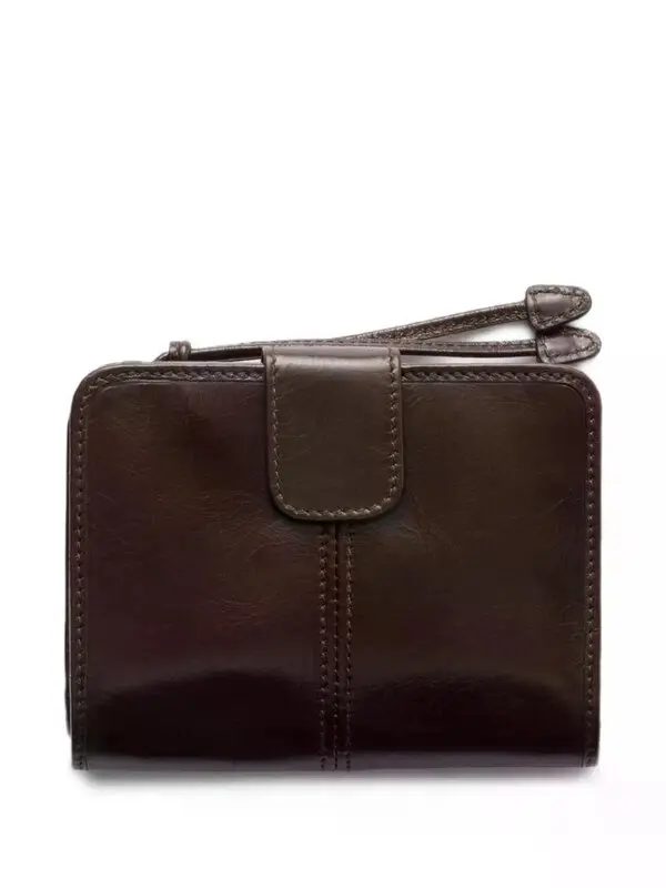 Prada Triangle-logo Leather Wallet - Brown