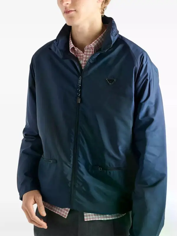 Prada Raglan Jacket With Removable Hood - Blue