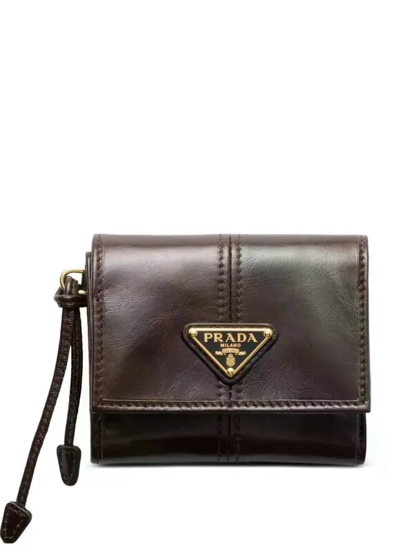 Prada Small Snap-closure Leather Wallet - Brown