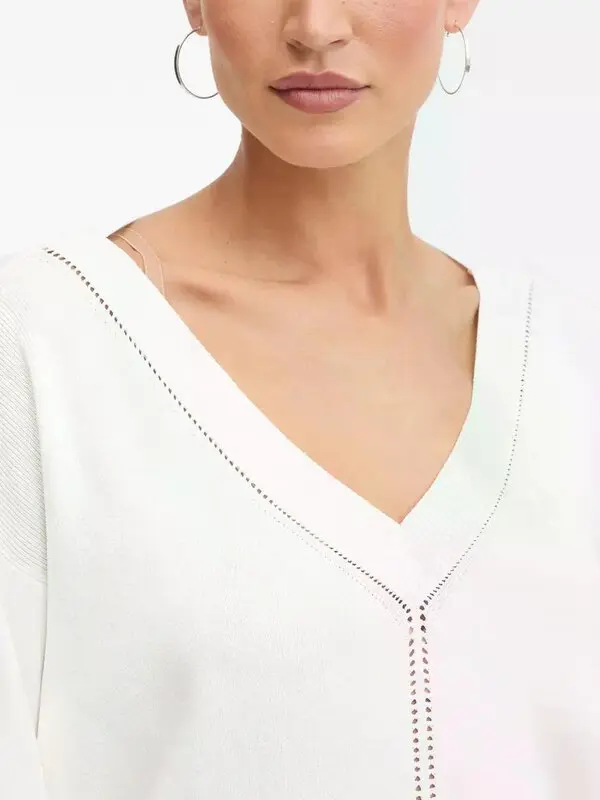 Guess V-neck Perforated Sweater