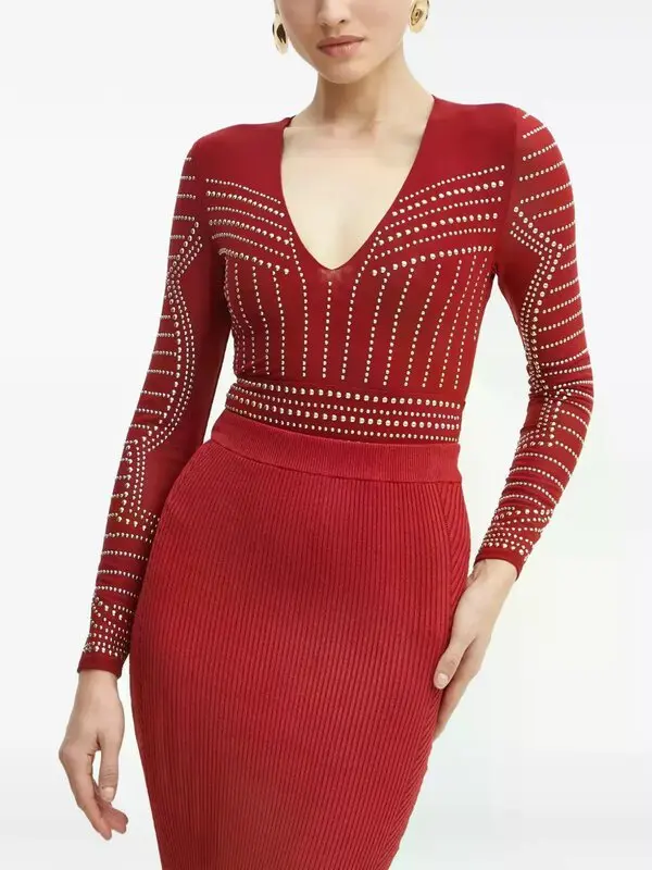 MARCIANO Studded V-neck Bodysuit