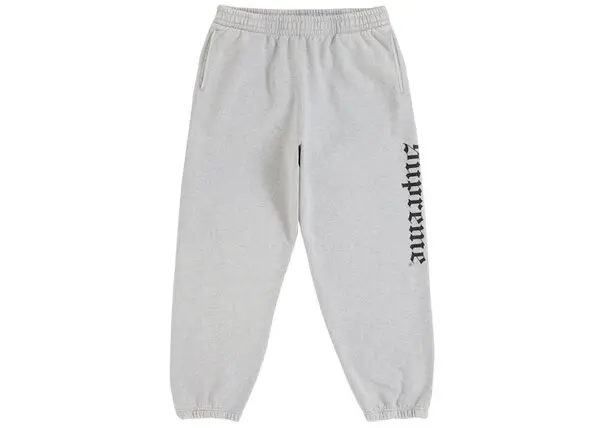 Supreme Washed Old English Sweatpant - Heather Grey