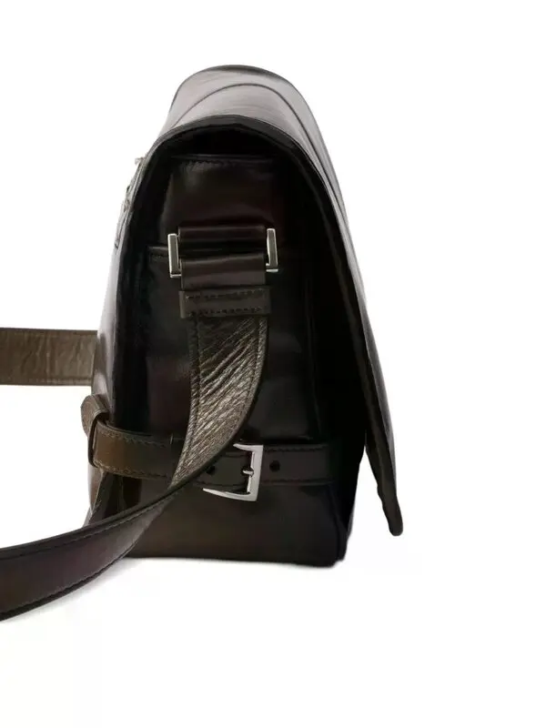 Prada Leather Messenger Bag - Green
