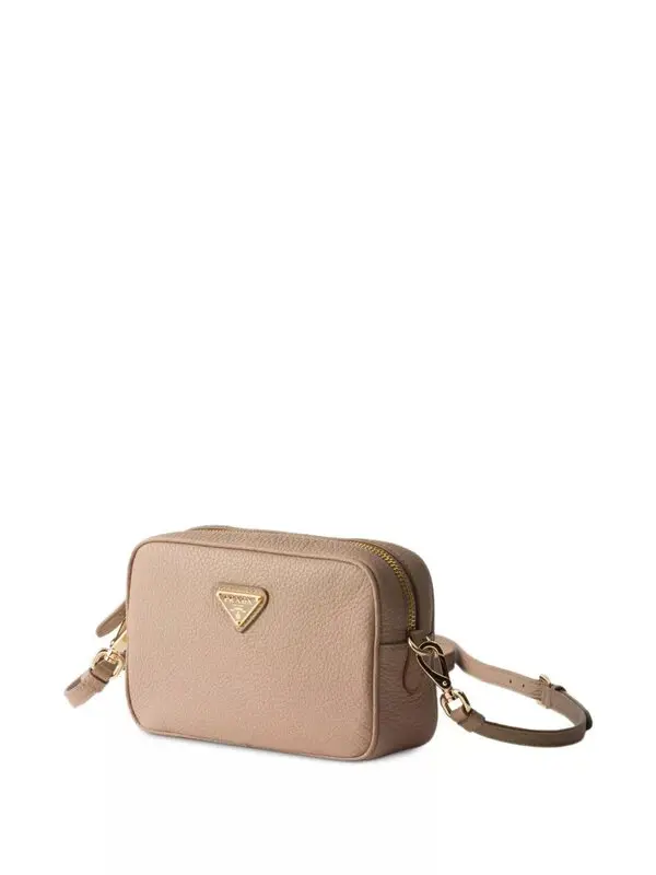 Prada Mini Leather Cross Body Bag - Neutrals