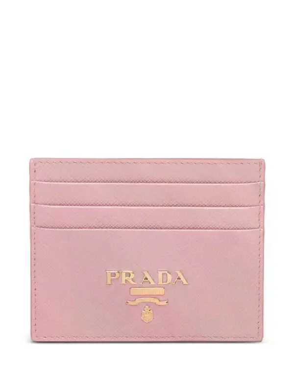 Prada Saffiano-leather Card Holder - Pink