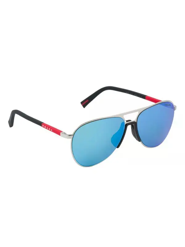 Prada Linea Rossa Metal-frame Sunglasses - Silver