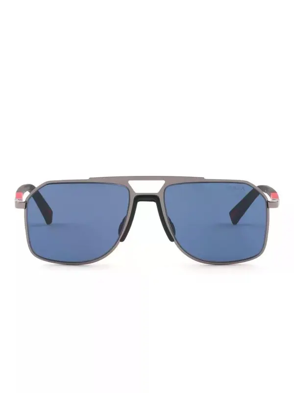 Prada Linea Rossa Metal-frame Sunglasses - Silver
