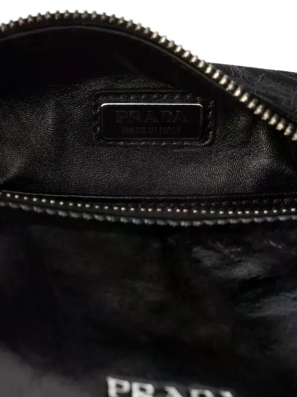 Prada Leather Logo Messenger Bag