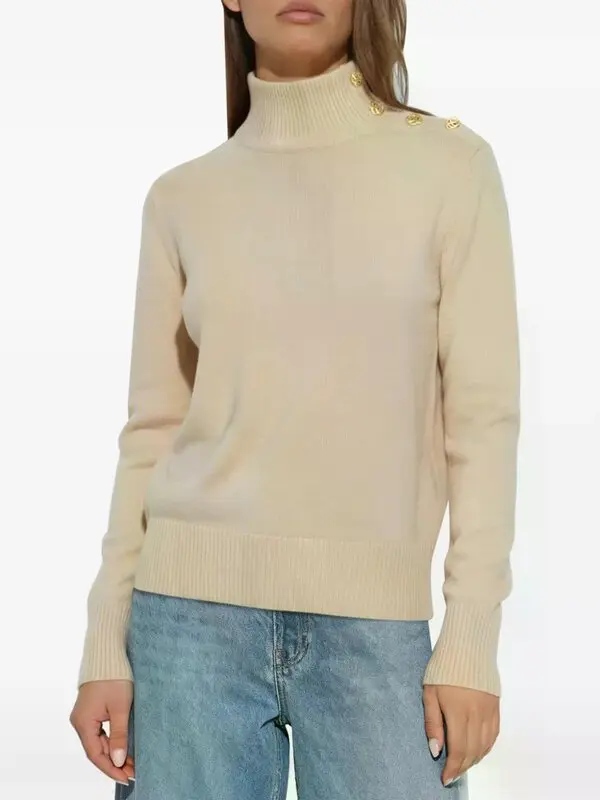 BY MALENE BIRGER Wool Roll Neck Sweater With Button Detailing