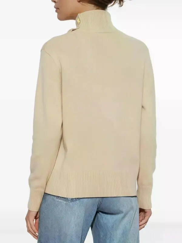 BY MALENE BIRGER Wool Roll Neck Sweater With Button Detailing