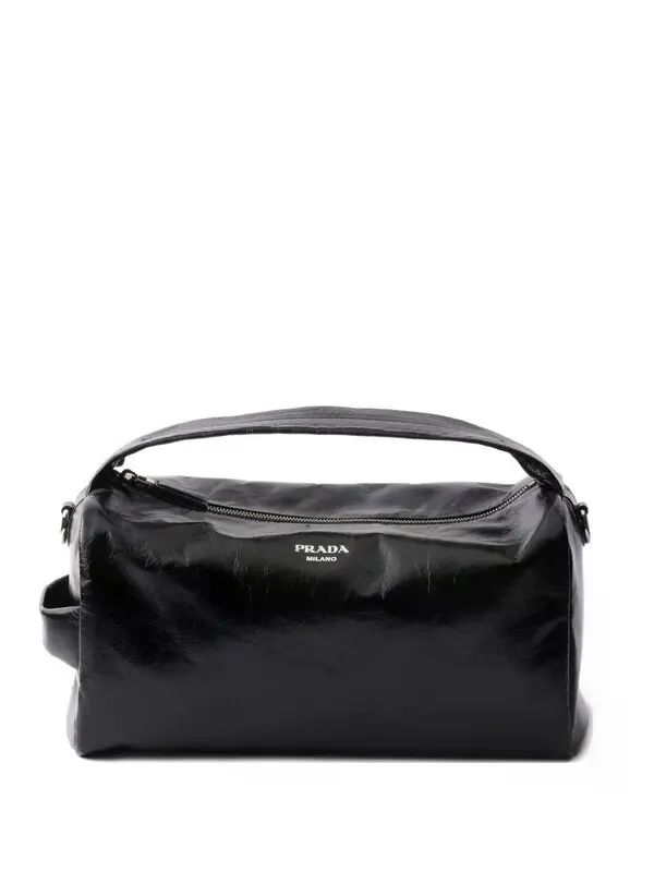 Prada Leather Messenger Bag - Black
