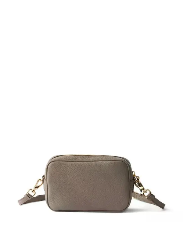 Prada Mini Leather Shoulder Bag - Grey