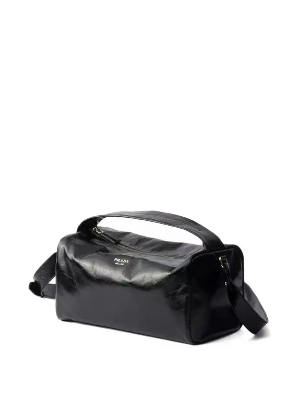 Prada Leather Messenger Mini Bag - Black