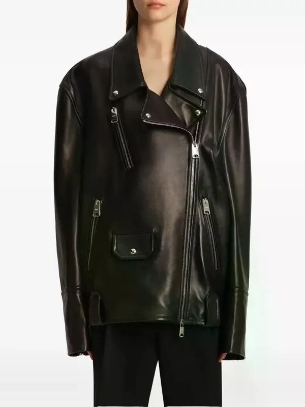 Khaite Belted Leather Jacket
