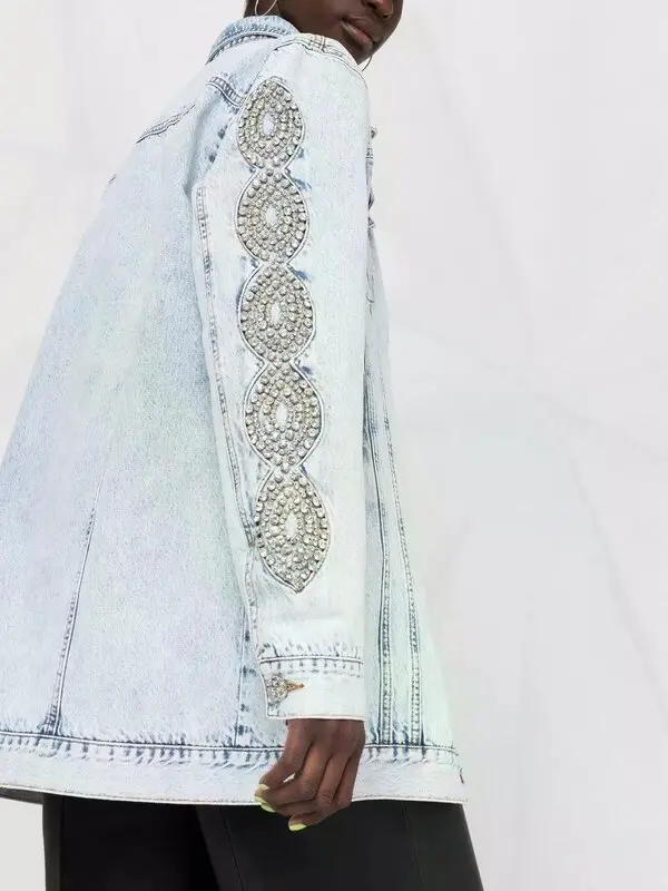 Philipp Plein Crystal-embellished Denim Jacket