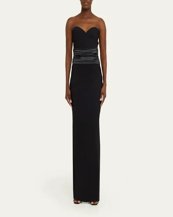 Chiara Boni La Petite Robe Veneta Strapless Sweetheart Column Gown