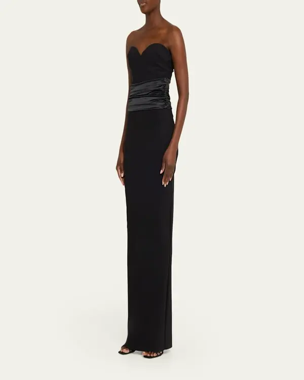 Chiara Boni La Petite Robe Veneta Strapless Sweetheart Column Gown