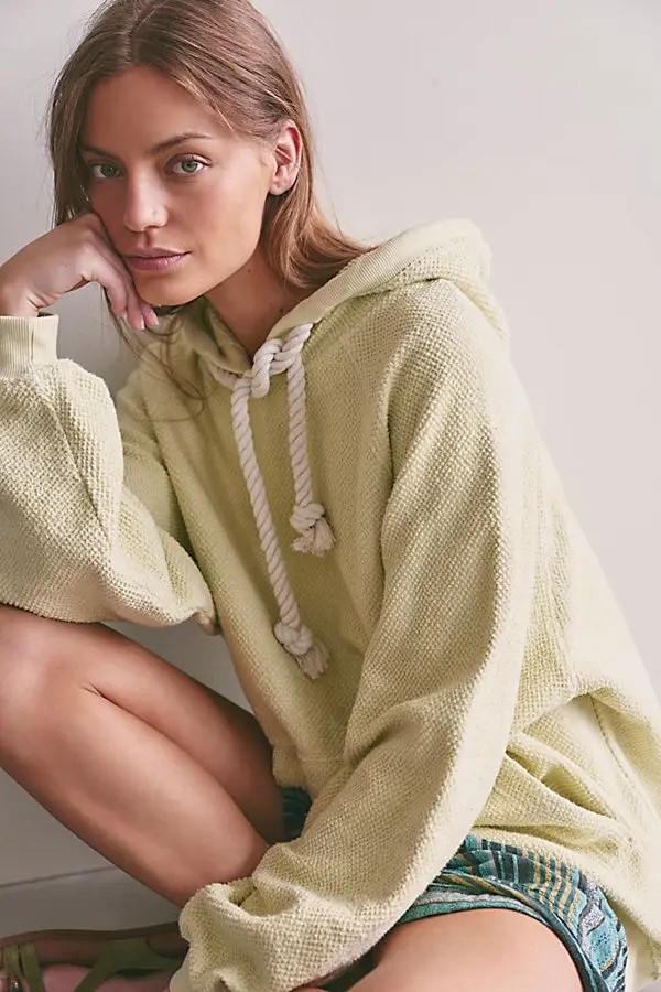 Free People Looped In Hoodie - Lemon Ice