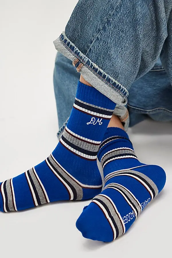 DAMSON MADDER Calf Length Crew Socks - Blue