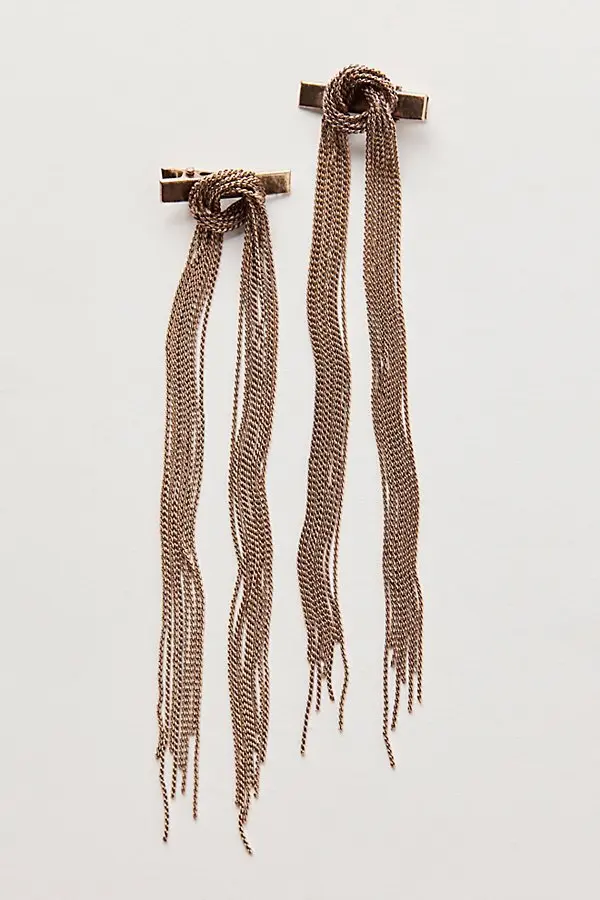 Free People Champagne Toast Barrettes - Gold