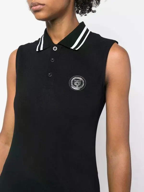 PLEIN SPORT Logo-patch Polo Shirt - Black