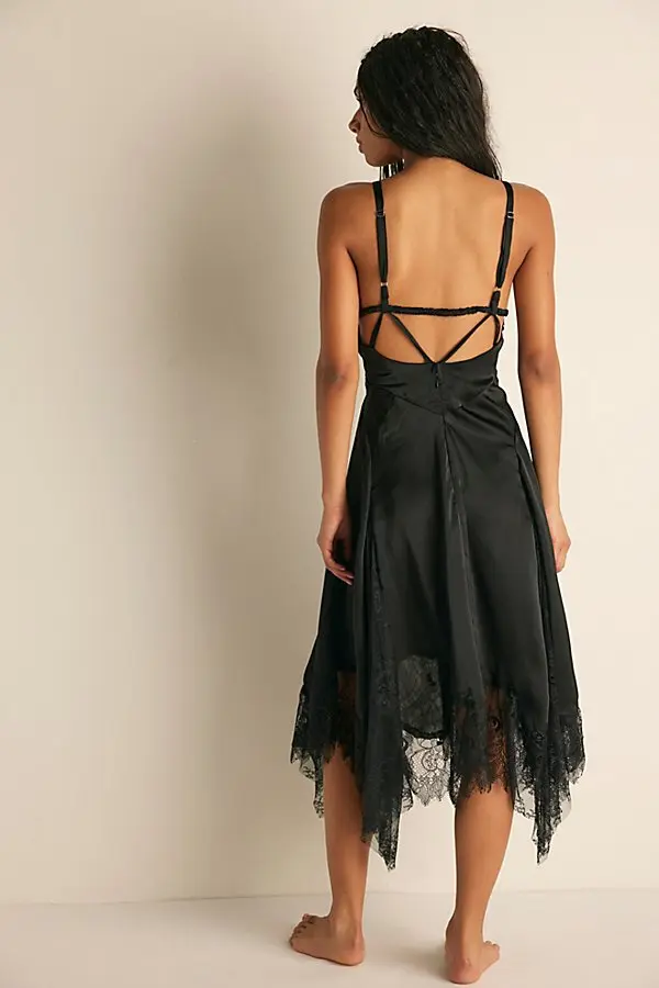 Free People Modern Love Midi Slip - Black