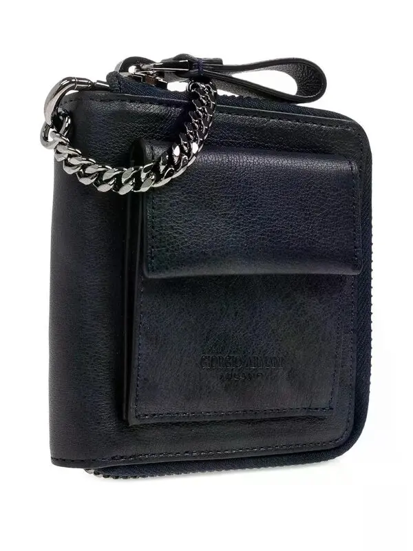 Giorgio Armani Chain Zip Leather Wallet