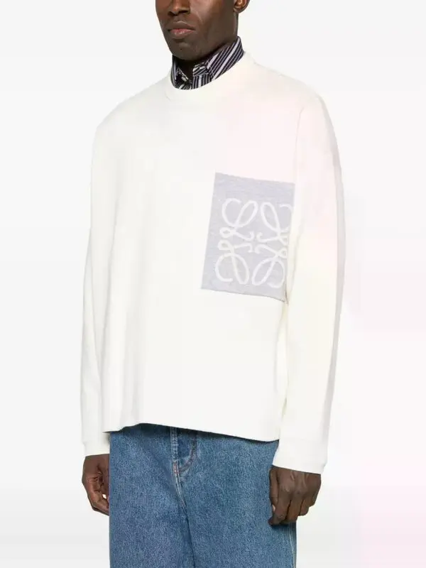 Loewe Anagram-patch Sweatshirt - Neutrals