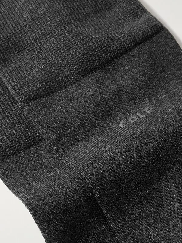 CDLP Set Of Six Intarsia Cotton-blend Crew Socks - Gray