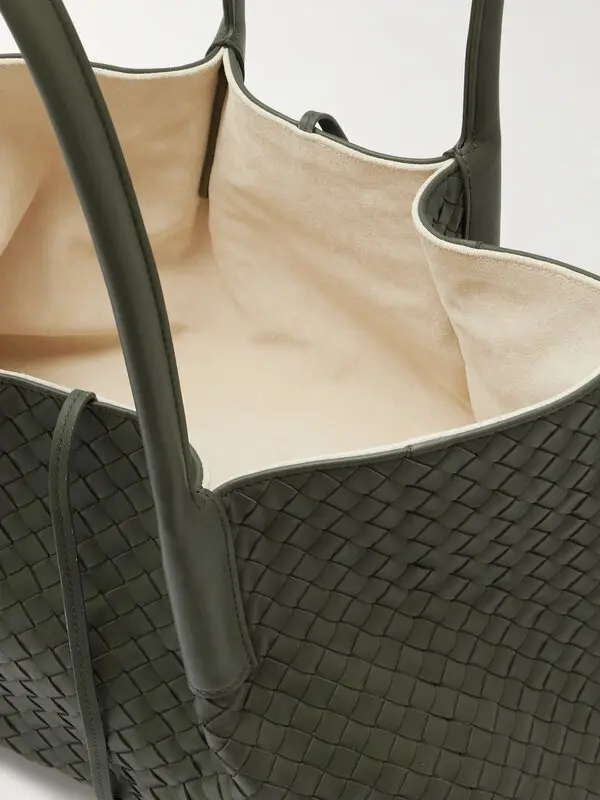 Bottega Veneta Pinacoteca Medium Intrecciato Leather Tote - Green