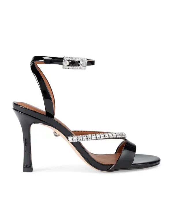 Kurt Geiger Patent Leather Embellished Sandals - Black