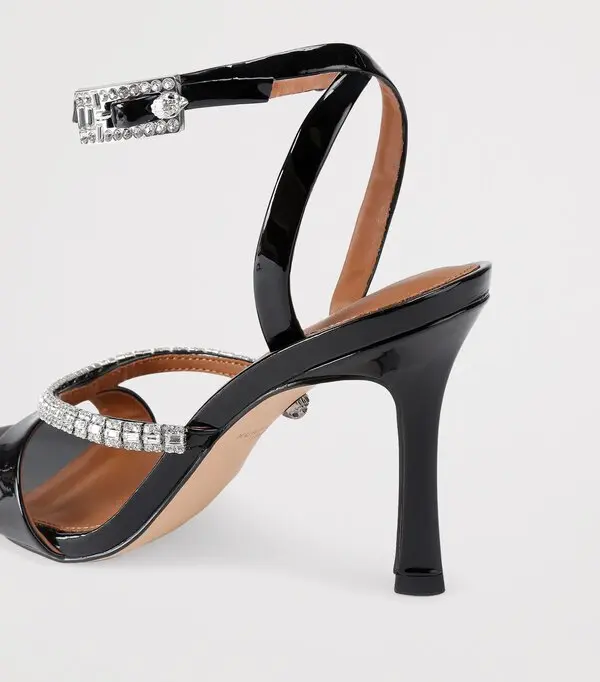 Kurt Geiger Patent Leather Embellished Sandals - Black